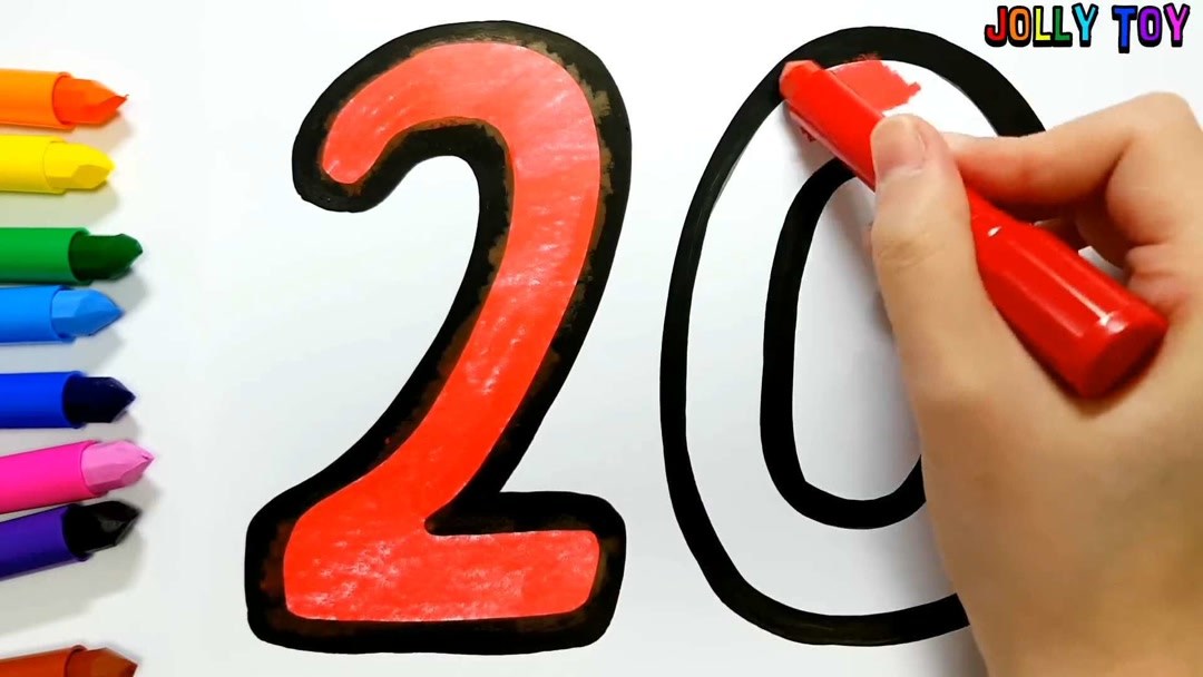 儿童填色绘画:数字简笔画艺术教学,趣味益智早教