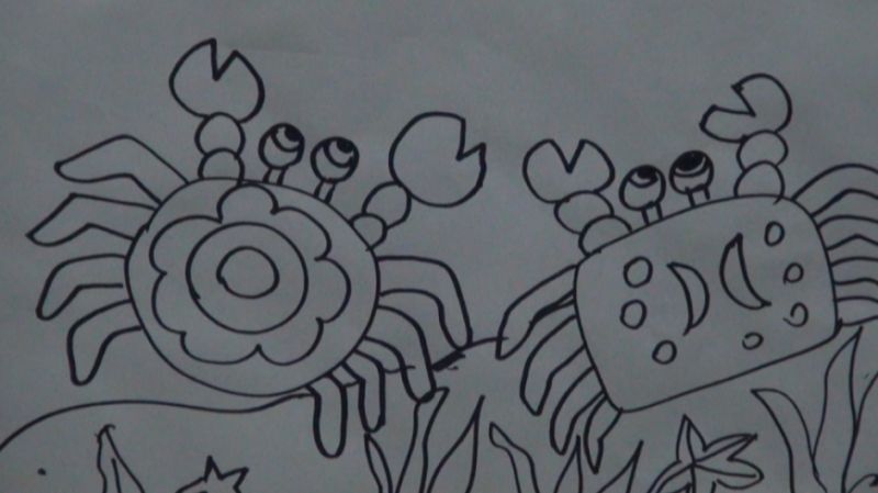 月亮姐姐简笔画螃蟹的画法