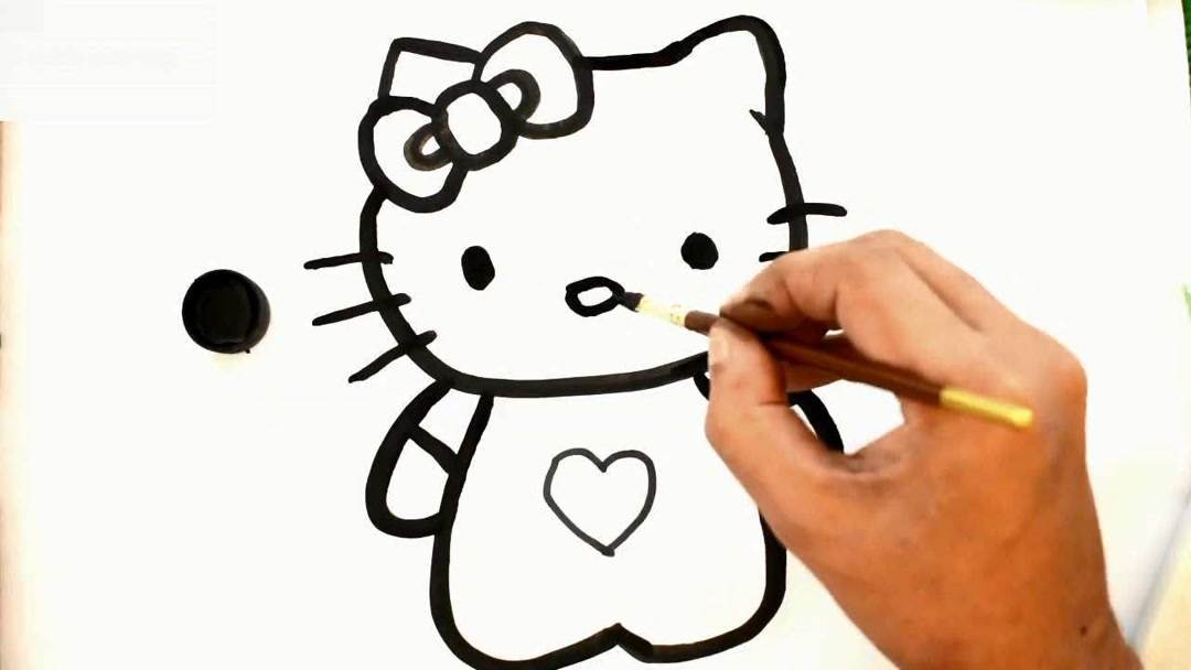 早教课堂:hello Kitty简笔画,可爱的小猫