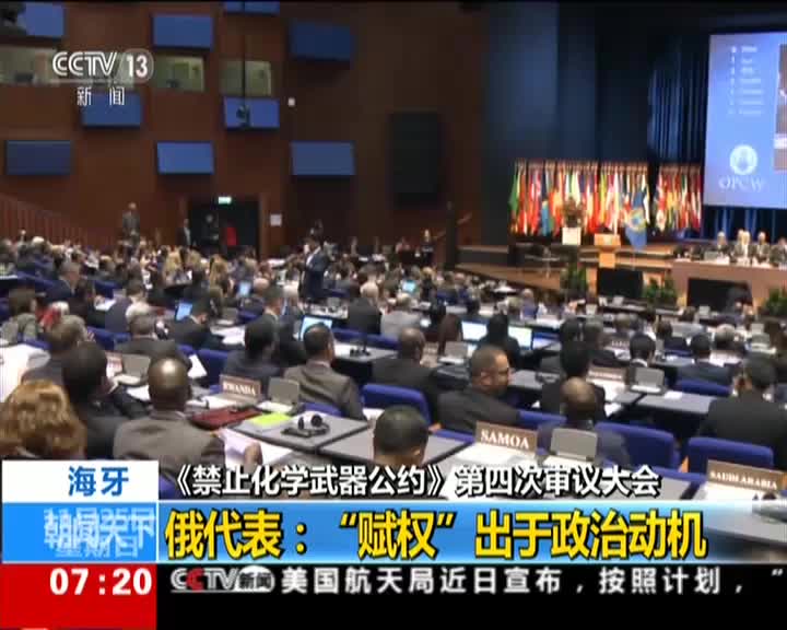 海牙:《禁止化学武器公约》第四次审议大会“赋权”决定惹争议 各国...
