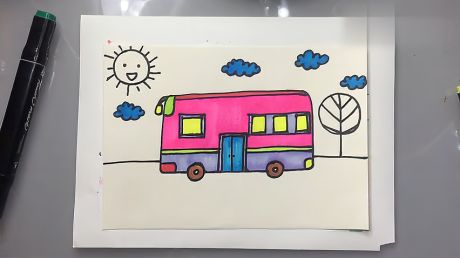 交通安全简笔画作品