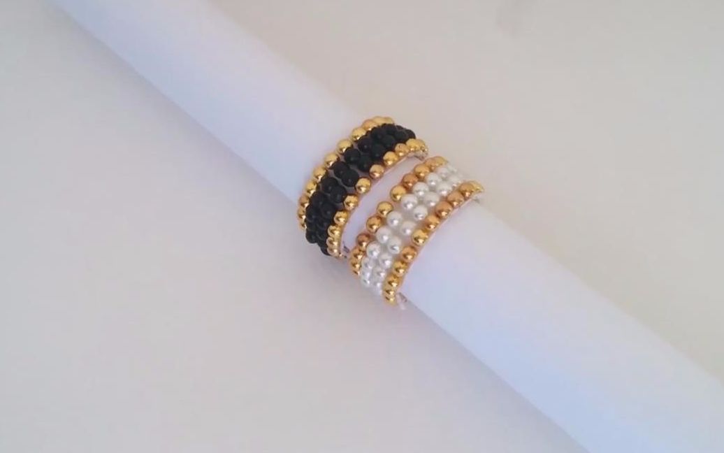 【静默的美好】搬运10分钟DIY戒指。初学者用串珠戒指。戒指制作教程