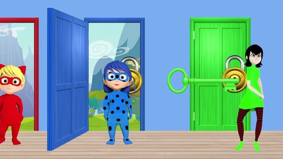 趣味早教动画:按颜色找到正确的钥匙开门,学习颜色!