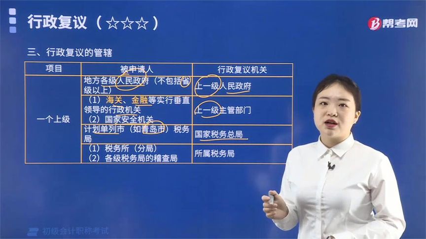 帮考网初级会计职称考试纪微老师带你重点关注行政复议怎么管辖?