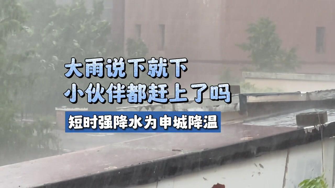 电闪雷鸣,#暴雨倾盆,在中午发布#雷电黄色预警后,申城下午一场#大雨...