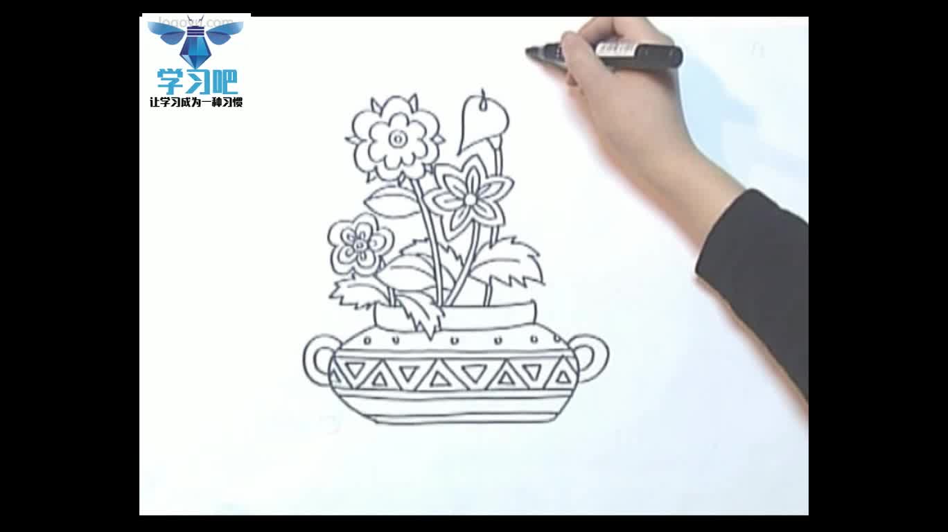 儿童绘画教程视频_教儿童学画画视频,儿童画教学第3课一束美丽的花