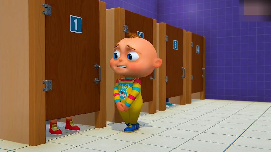 可爱动漫:宝宝上厕所,好不容易找到空位,却进不去了