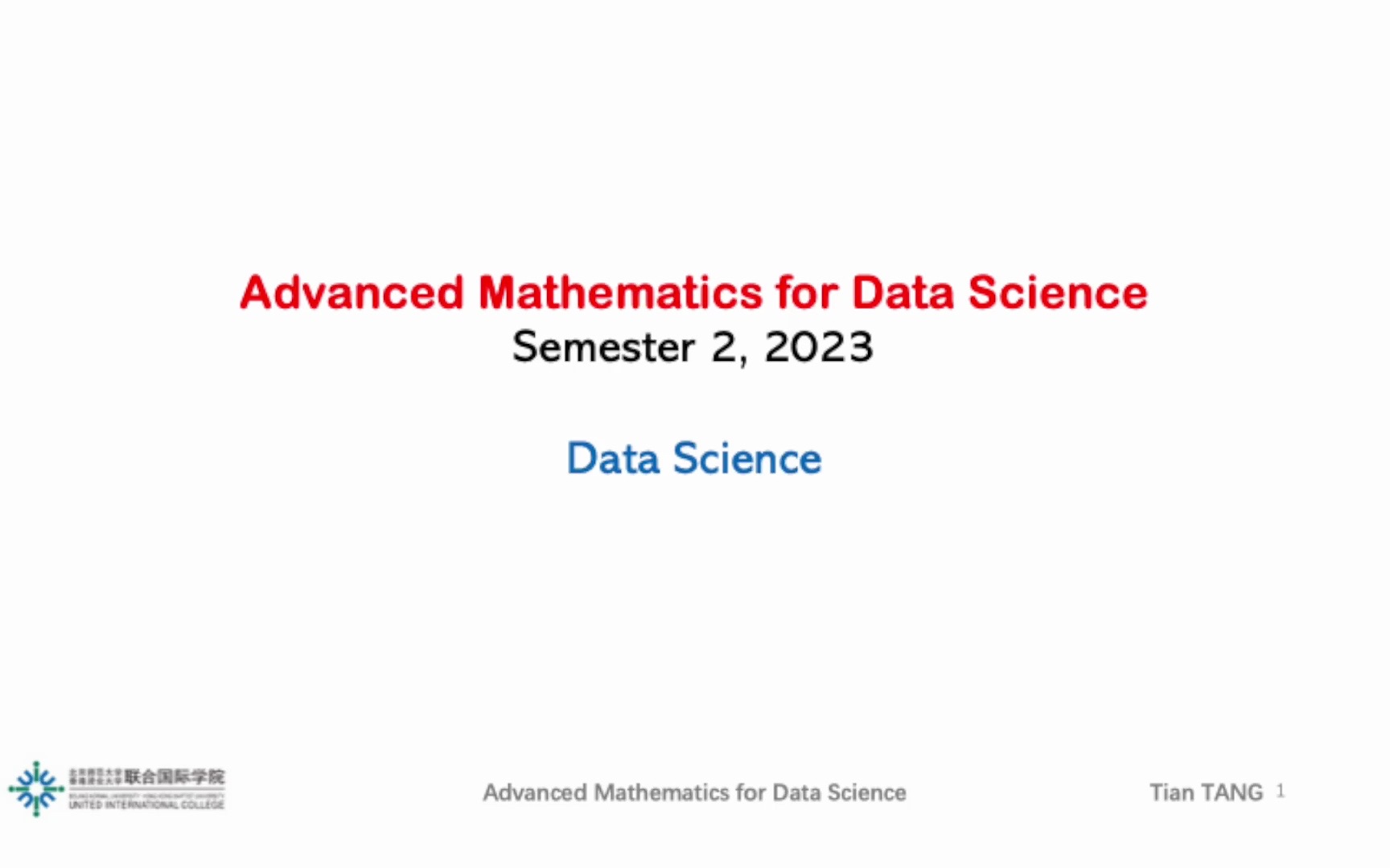 Advanced Mathematics for Data Science 2.1-1