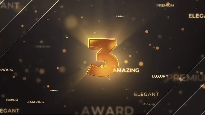 金色数字片头片尾倒计时AE模板