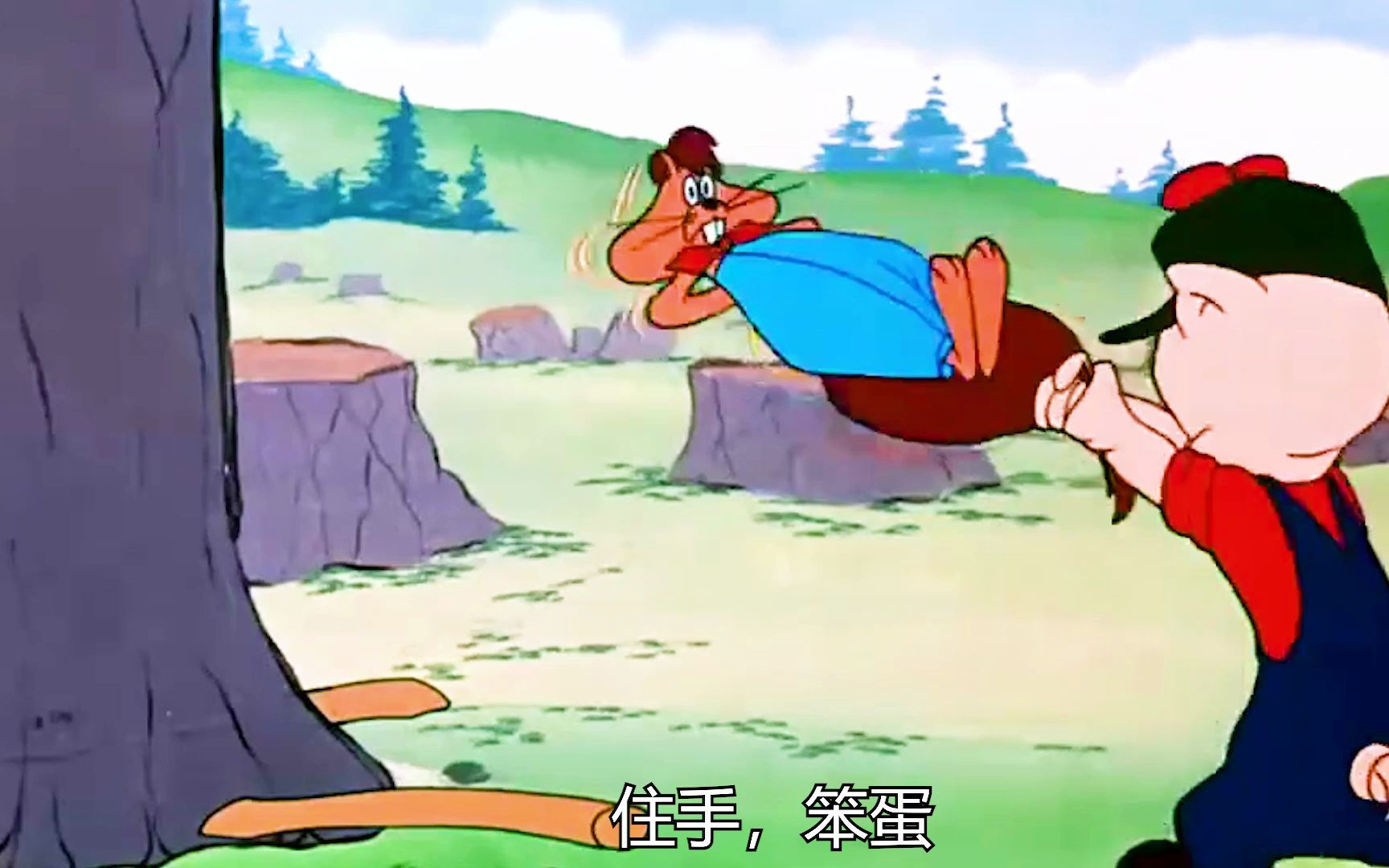 童年经典动画《猪小弟砍树》