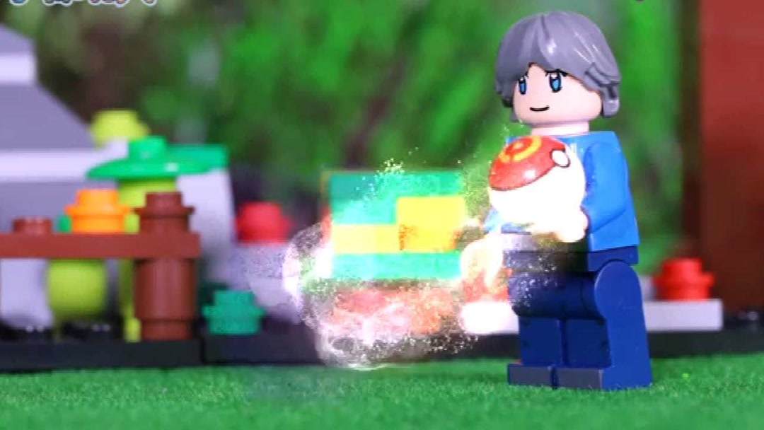 阿俄玩具:精灵宝可梦积木森林道馆挑战赛!小火龙大战伊布