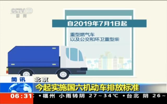 北京:今起实施国六机动车排放标准