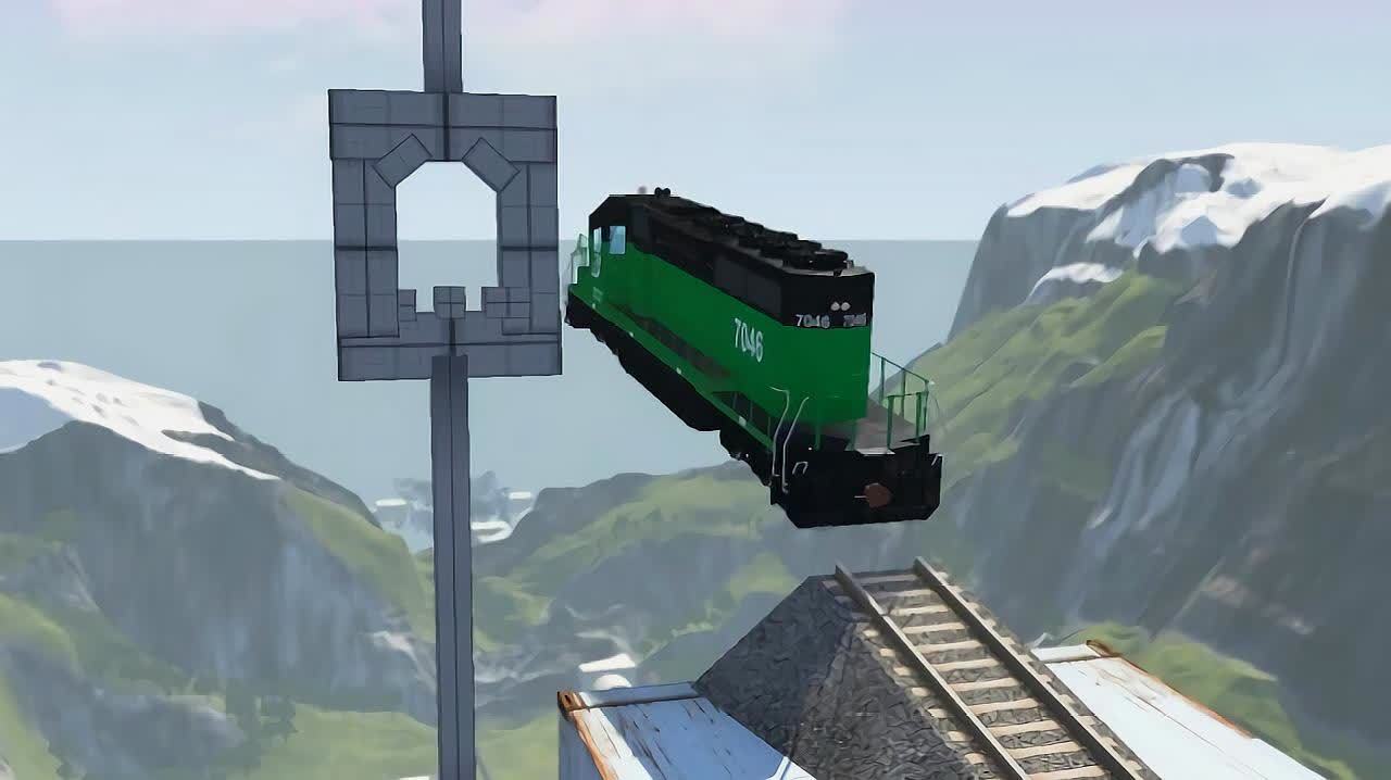 列车能成功飞跃障碍继续行驶吗?3D动画模拟,看完全程太过瘾!