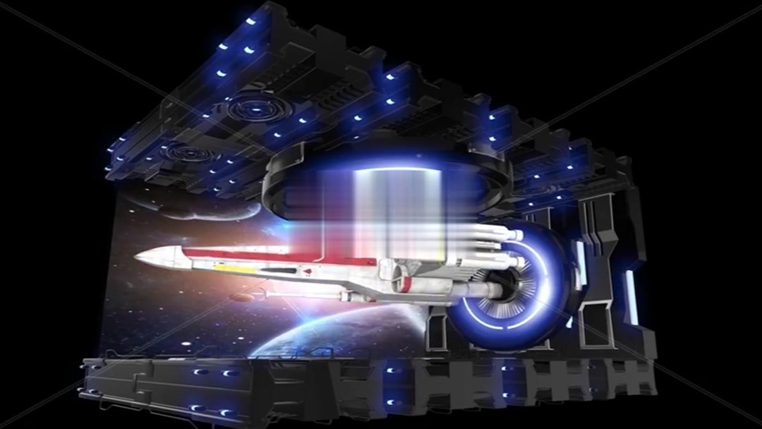 裸眼3D震撼宇宙飞船视频 三维空间视觉盛宴裸眼3D巨幕视频内容