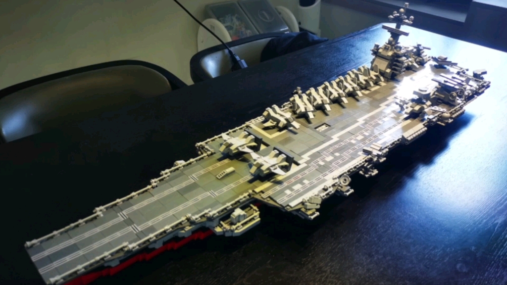 国产核动力航母00X号幻想作,国产乐高兼容散件无图纸自由搭建(自己...