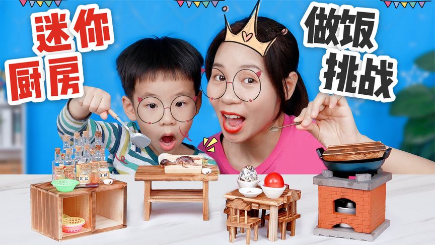 挑战迷你厨房做出两菜一汤,番茄炒蛋VS榨菜炒肉丝,鸡汤太鲜美了