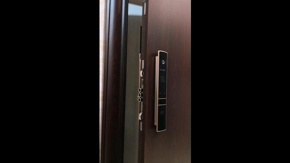 家用公寓防盗门指纹密码锁带钥匙、感应卡解锁功能