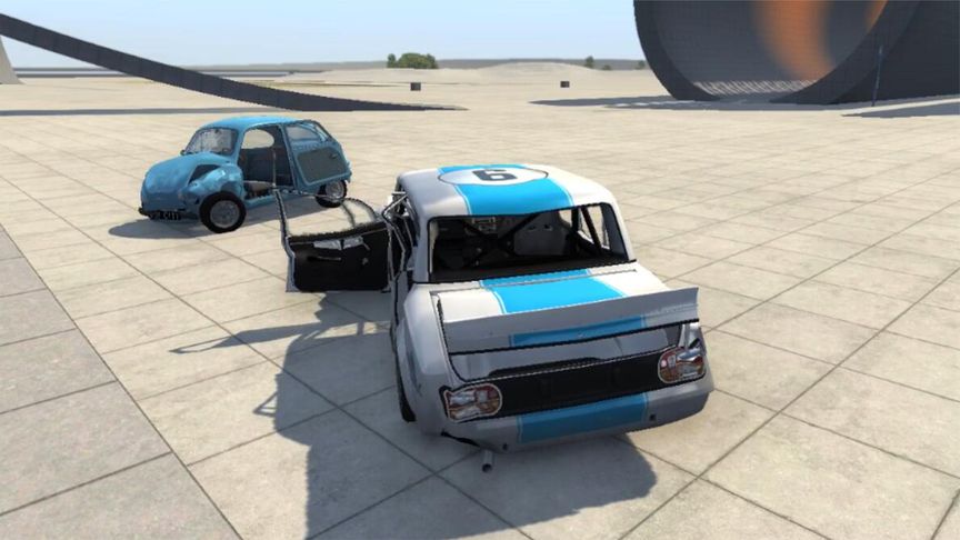 汽车追车比赛,车祸模拟器,游戏解说,飞跃山崖