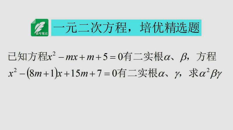 初中数学竞赛题,一元二次方程培优题,两方程有一个相同实数根