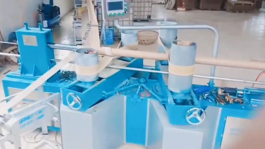 #扬丰纸管机 #源头实力厂家 四机头数控卷管机开机生产