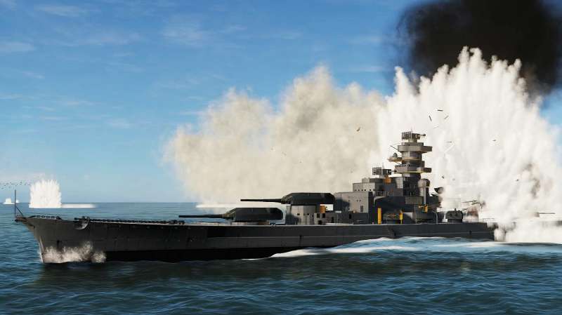 50架阿帕奇回到二战,跟3艘俾斯麦级战列舰对轰谁能赢,战争模拟