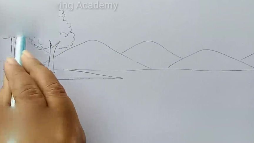 手绘视频:彩铅 简笔画 超写实的绘画教程 满满的一幅风景画