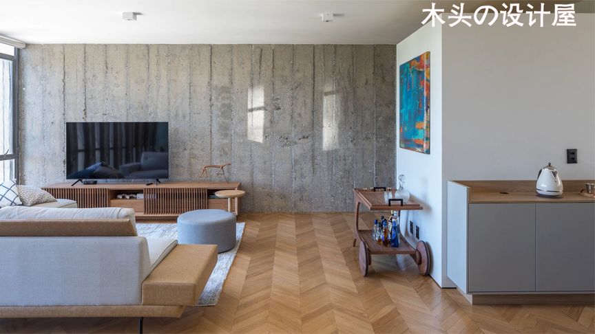 开放式混泥土工业风设计,打造方正直线美感住宅!