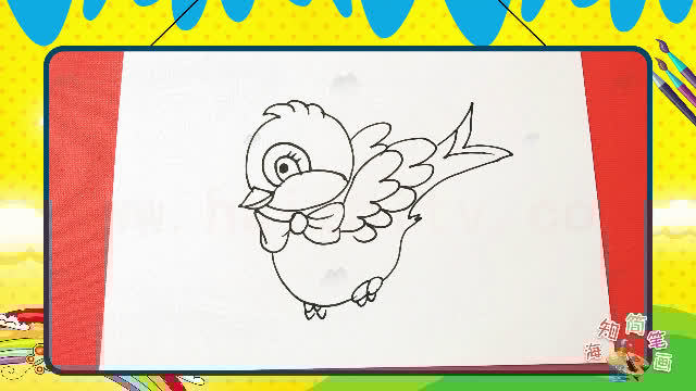 手绘动物简笔画之画漂亮的小鸡