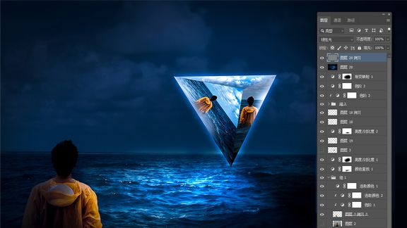 ps创意合成#不用三维软件,运用二维图形也能做出三维立体效果。