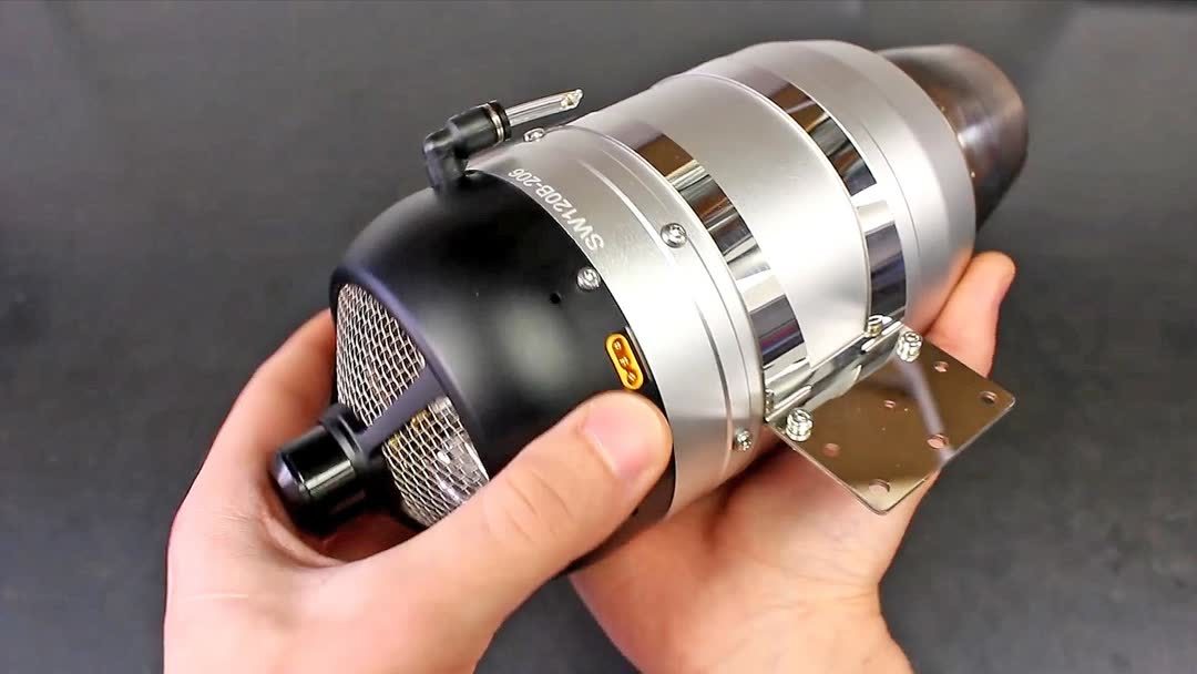 测试巴掌大小航模喷气发动机,推力12公斤,每分钟转速12万5千转