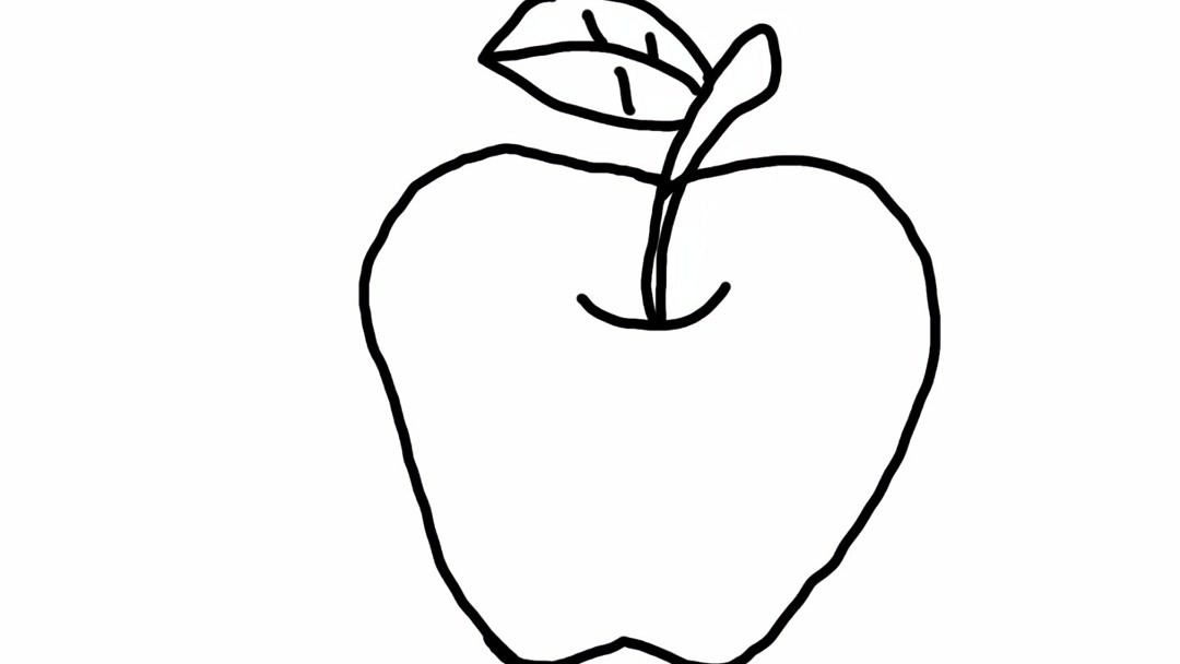 艺言手绘:我们一起学简笔画,教你如何画简笔画水果苹果