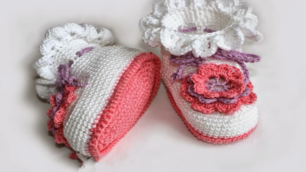 手工钩织精美的宝宝鞋,方法很简单,这里教你第四部分的教程