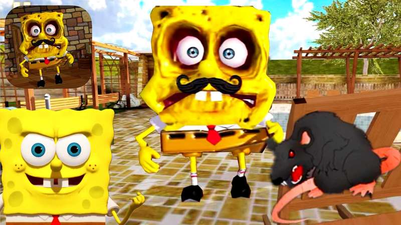 海绵宝宝模拟器:海绵宝宝变成了老胡子爷爷,小妖成了间谍老鼠!