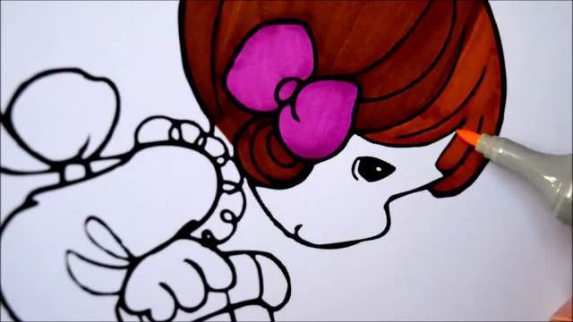 简笔画:骑自行车的小女孩