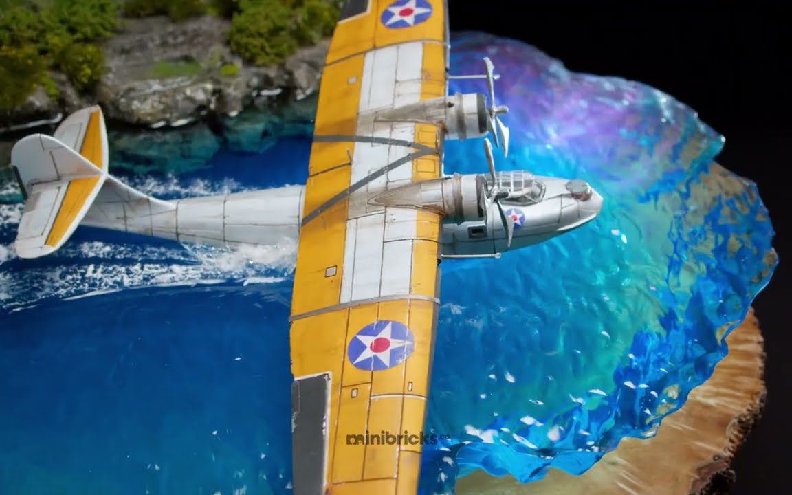 【佳作欣赏】二战美军海军水上飞机场景模型(油管搬砖)