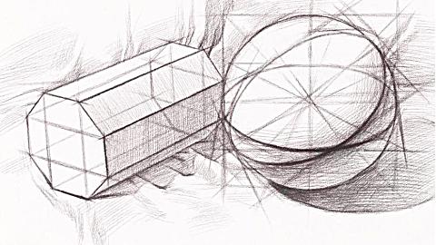 几何体素描结构画法,基础形状比例讲解,学会技巧素描很简单