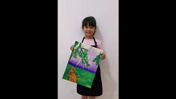 小琪琪教你画油画,夏日森林晨光