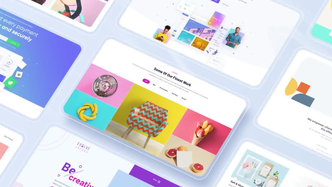 AE模板-半透明毛玻璃效果的网站介绍视频网页介绍说明视频网站网页...