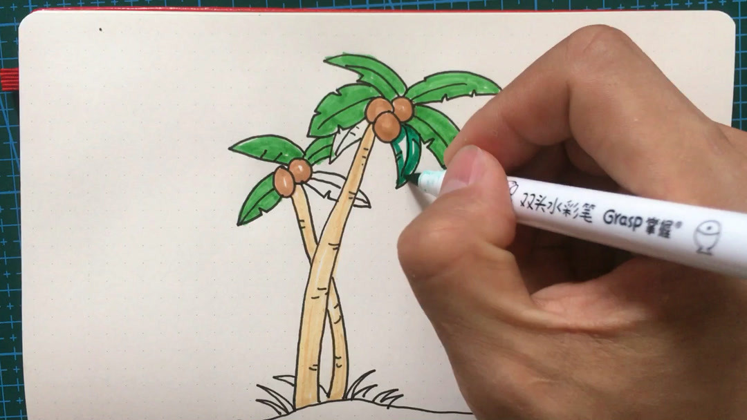 简笔画椰子树的画法,记得收藏哦