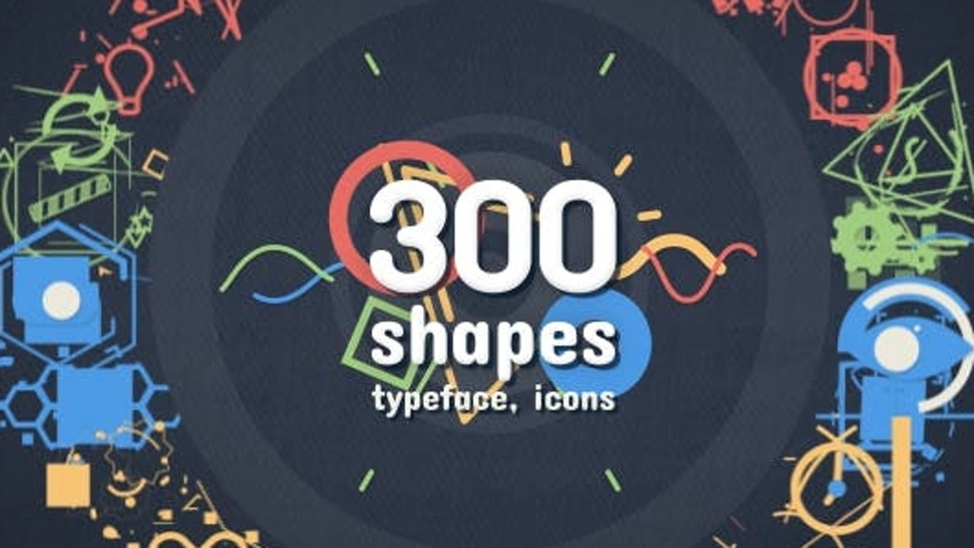 AE模板-300套MG动态图形元素包合集包含动画基本形状,液体元素,...