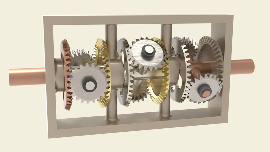 经典的齿轮变速机构,你能看明白是怎么变速的吗,变速比又是多少