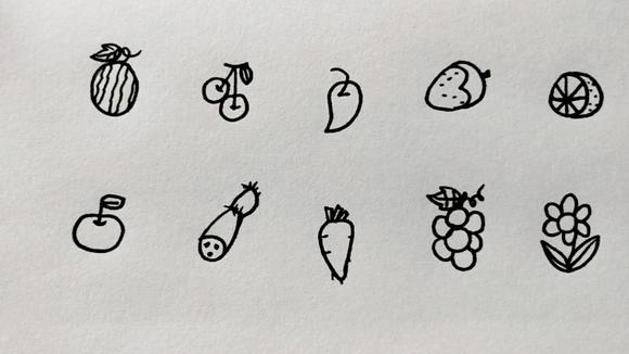 数字创意简笔画,数字变蔬菜水果