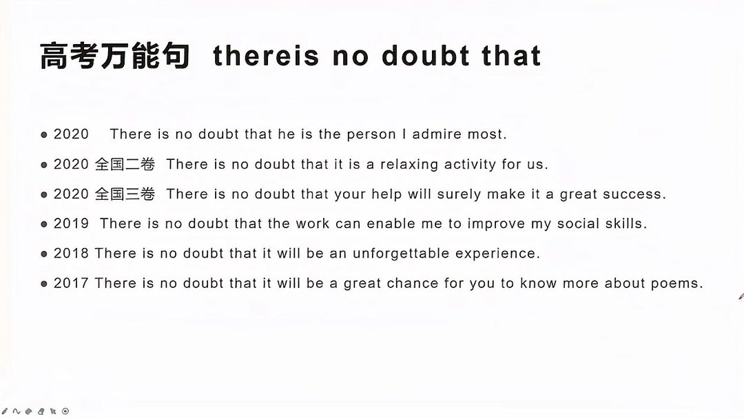 高考英语写作万能句千万要记好 there is no doubt that