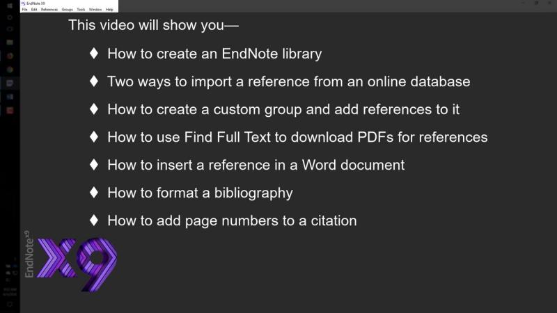 EndNote X9 快速上手官方视频教程(6分钟)