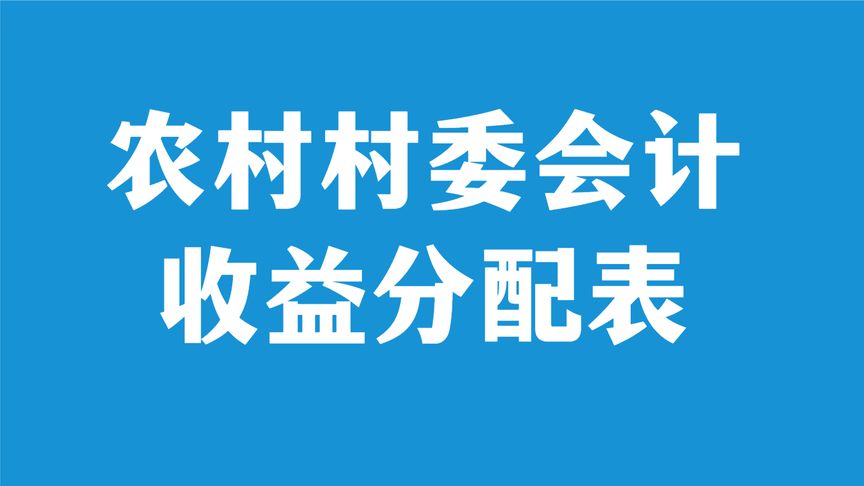 农村村委会计如何生成收益及收益分配表