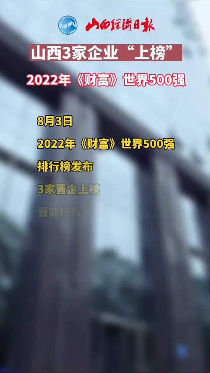 山西3家企业"上榜"2022年《财富》世界500强