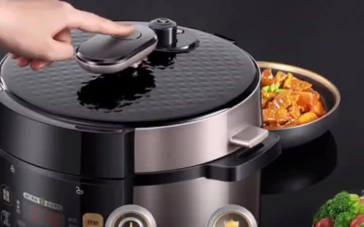 美的电压力锅,七段随心控压力,一键排压不烫手!
