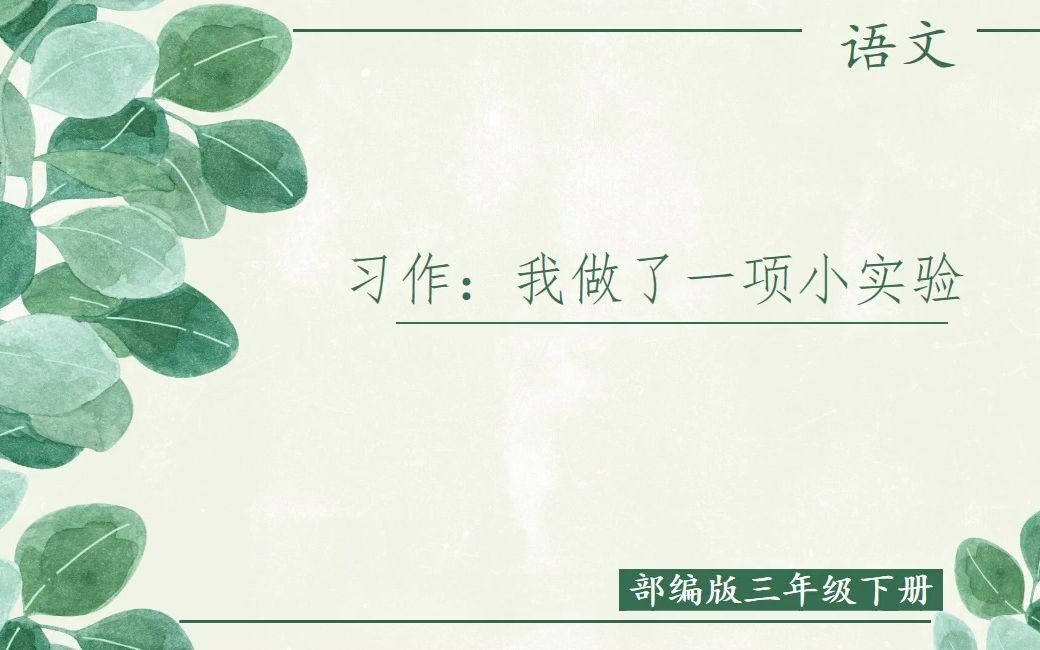 习作:我做了一项小实验