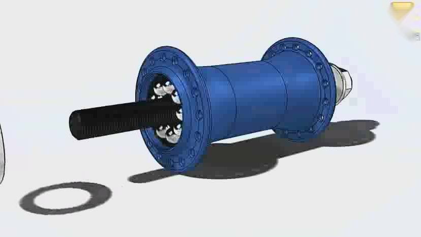 自行车前轮毂的机械结构动画