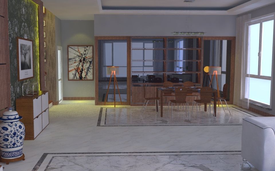 SU-现代别墅室内效果图